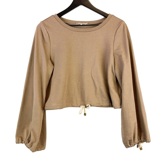 Tularosa | Sweaters | Tularosa S Crop Pullover Willow Sweater Puff Tie Cuffs Beige | Poshmark